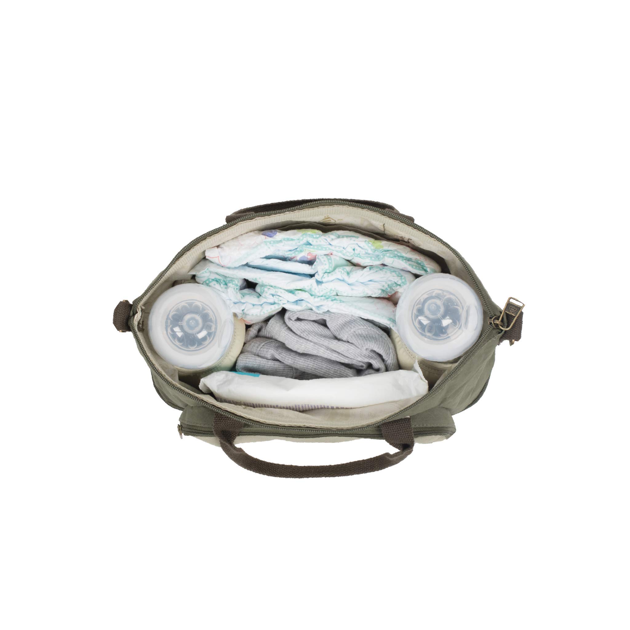 Humble-Bee Mini Charm Casual Style Expandable Stroller Organizer Purse - Built-in Cupholders Stroller Straps - Pebble Gray