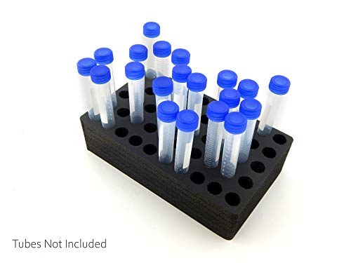 Polar Whale 5 Test Tube Racks Black Foam Storage Rack Organizer Stand Transport Holds 50 Tubes Each Fits up to 16mm Diameter Tubes