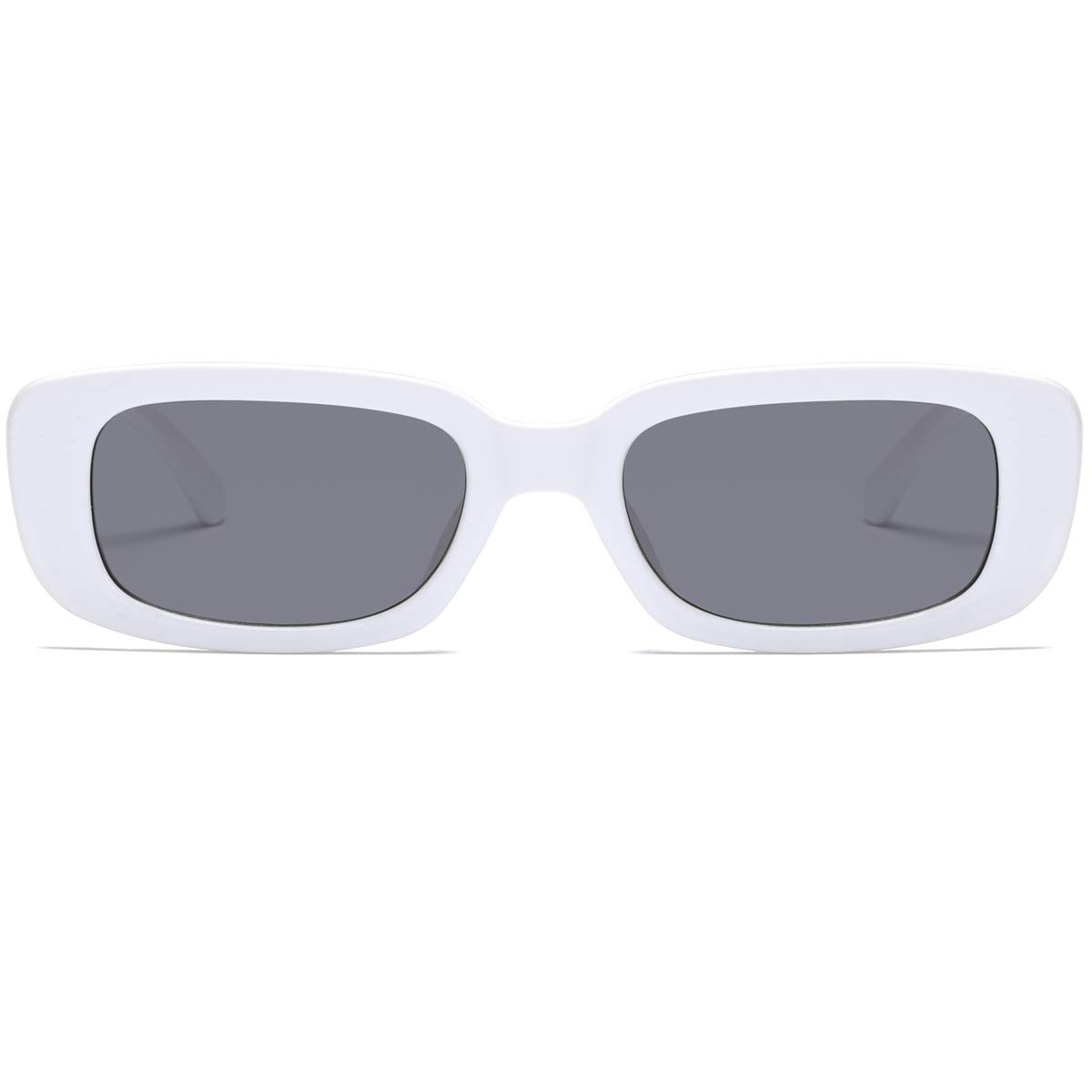 aisswzber Vintage Rectangle Sunglasses for Women Men 90s Fashion Narrow Square Frame Eyewear UV400 Protection