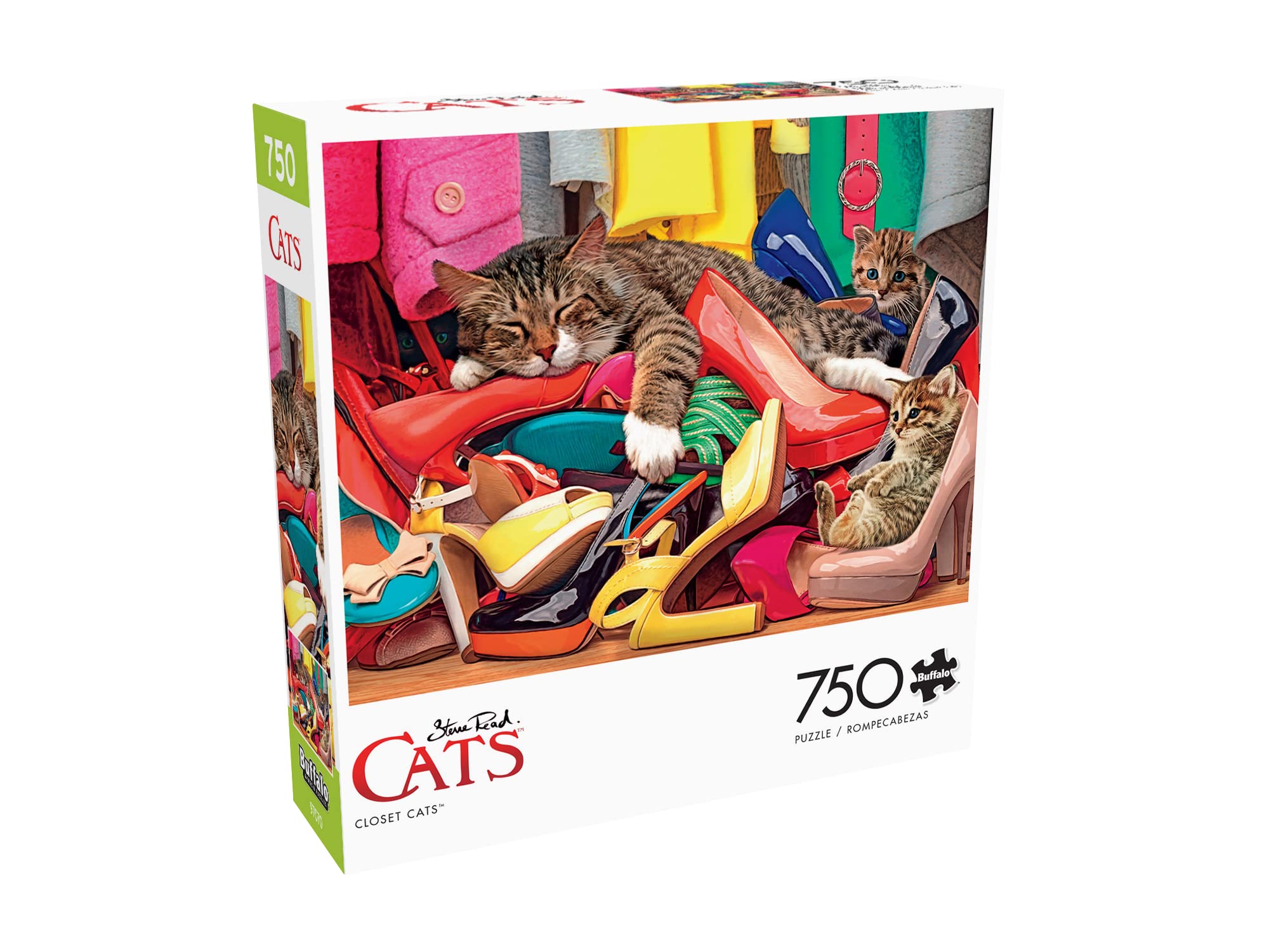 Buffalo Games - Steve Read - Steve Read - Closet Cats - 750 Piece Jigsaw Puzzle for Adults Challenging Puzzle Perfect for Game Nights - Finished Puzzle Size is 24.00 x 18.00