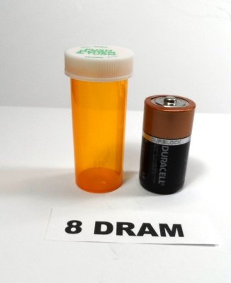 Plastic Prescription Vials/Bottles 100 Pack w/Caps 8 Dram Size-NEW