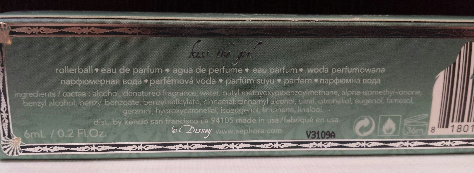 Disney Ariel Collection Kiss the Girl Eau de Parfum Rollerball Limited-Edition