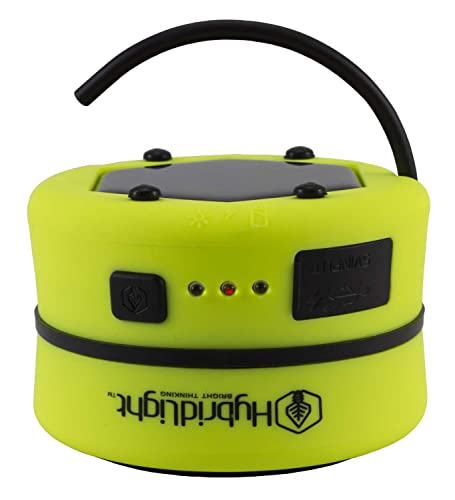 Hybridlight Solar Rechargeable Lantern/Cell Phone Charger. 150 Lm. Built In Solar Panel, Hi-Vis Yellow