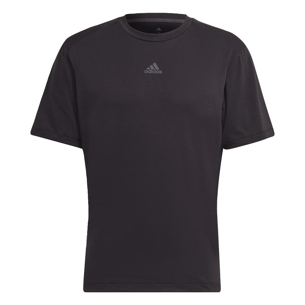 adidas Men's AEROREADY Yoga Tee, Grey/Black, Large