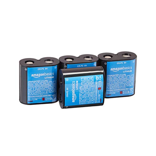 Amazon Basics 4-Pack 2CR5 Lithium High-Capacity Photo Batteries, 6 Volt, Replaces 223A, EL223AP, and DL223A Batteries, 10-Year Shelf Life