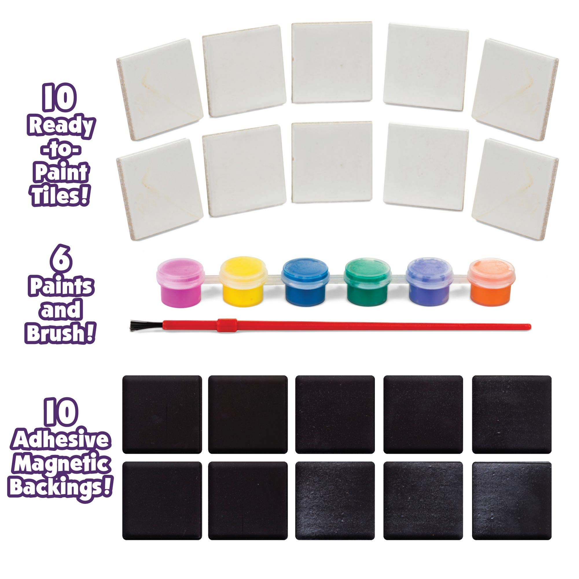 Creative Kids Magnetic Mini Tile Art - Make Your Own 10 Fridge Magnets
