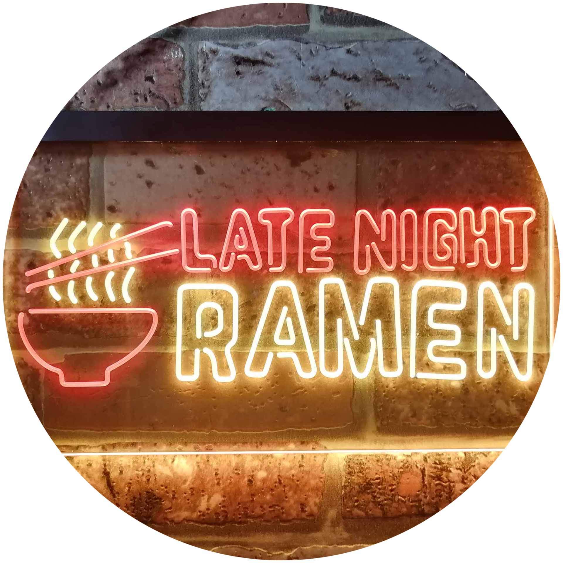 ADVPRO Late Night Ramen Japanese Food Dual Color LED Neon Sign Red & Yellow 16" x 12" st6s43-i3305-ry