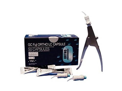 GC America 439451 Fuji Ortho LC Dual Cure Resin Modified Glass Ionomer Cement for Orthodontic Bonding Starter Package, Includes 50 Capsules, 1 Ortho Conditioner and 1 Capsule Applier (Pack of 50)