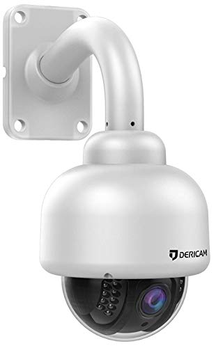 Dericam Outdoor PTZ WiFi Security Camera,1080P IP Surveillance CCTV Camera,Pan/Tilt/Zoom,4X Optical Zoom,Night Vision,Motion Detect,IP65 Weatherproof Pre-Instal 32G SD Card, White