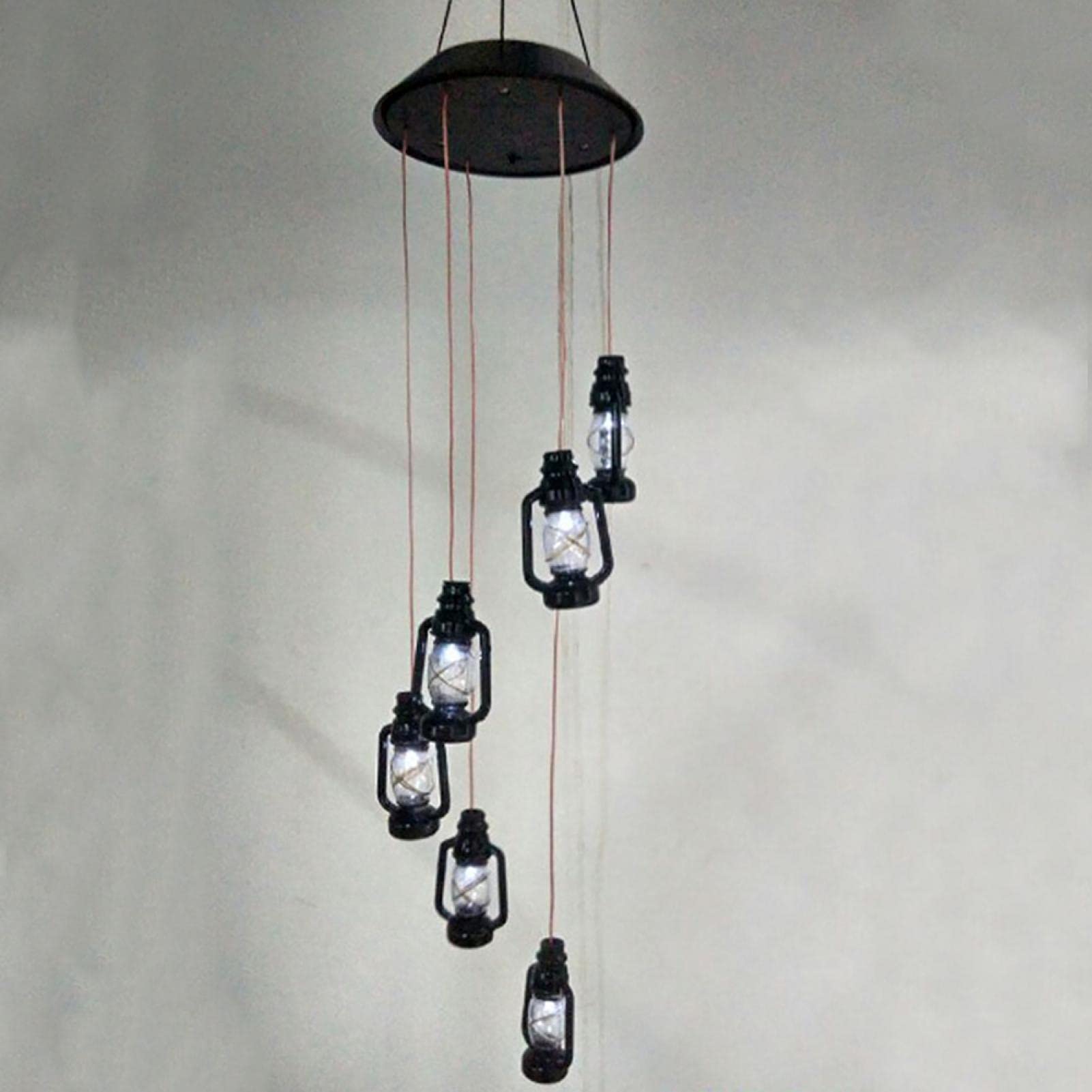 Color-Changing Solar Powered Lanterns Wind Chime Wind Moblie LED Light, Spinner Windchime Portable Outdoor Chime for Patio, Deck, Yard, Garden, Home(1Pcs)