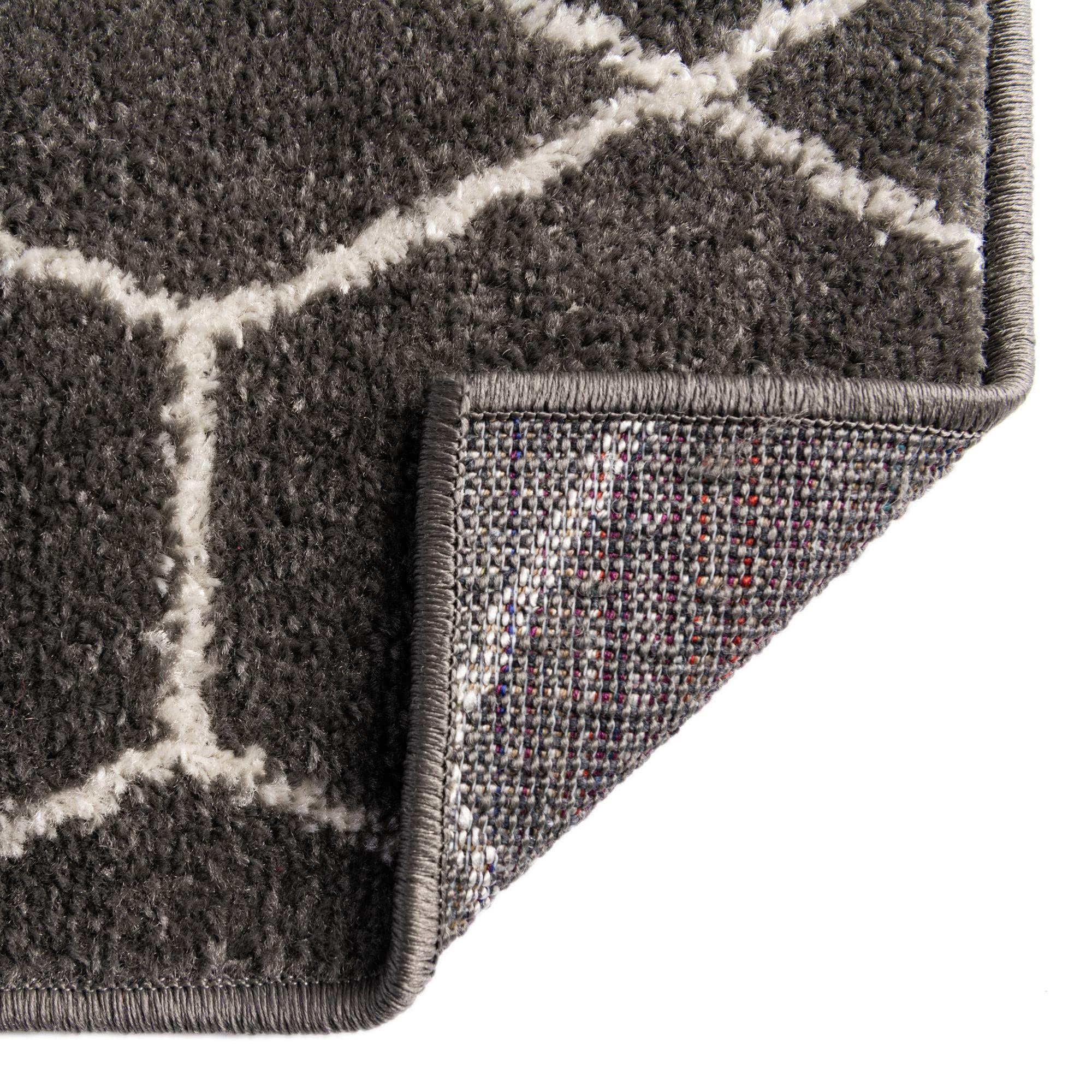 Rugs.com Lattice Frieze Collection Rug β 4' x 6' Dark Gray Medium Rug Perfect for Living Rooms, Large Dining Rooms, Open Floorplans
