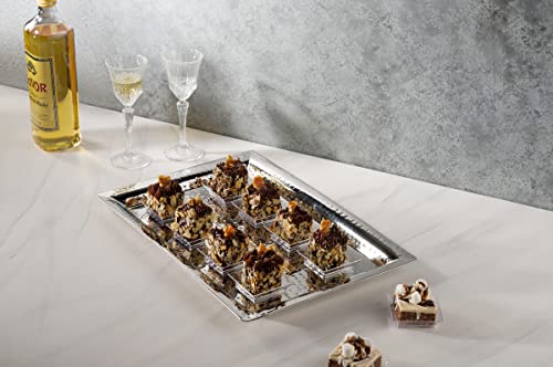 James Scott Rectangle Serving Tray Hammered Stainless Steel, Multipurpose for Kitchen, Dining, Bathroom 11x16 inch