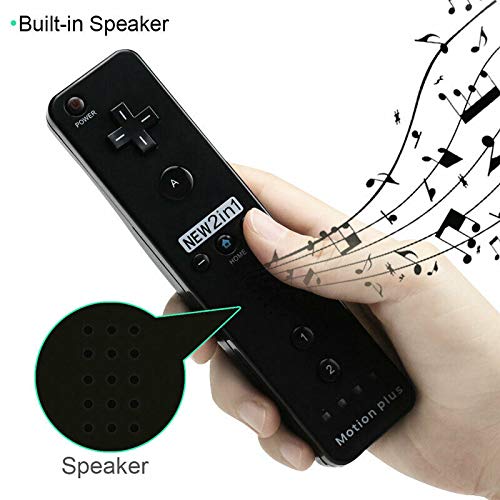 Built-in Motion Plus 2 in 1 Wireless Remote Controller Gamepad for Wii/Wii U, w/Silicone Case & Hand Strap (Red)