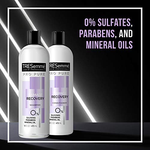 TRESemmé Pro Pure Shampoo for Damaged Hair Damage Recovery Sulfate, Paraben and Dye Free, 16 Fl Oz (Pack of 4)