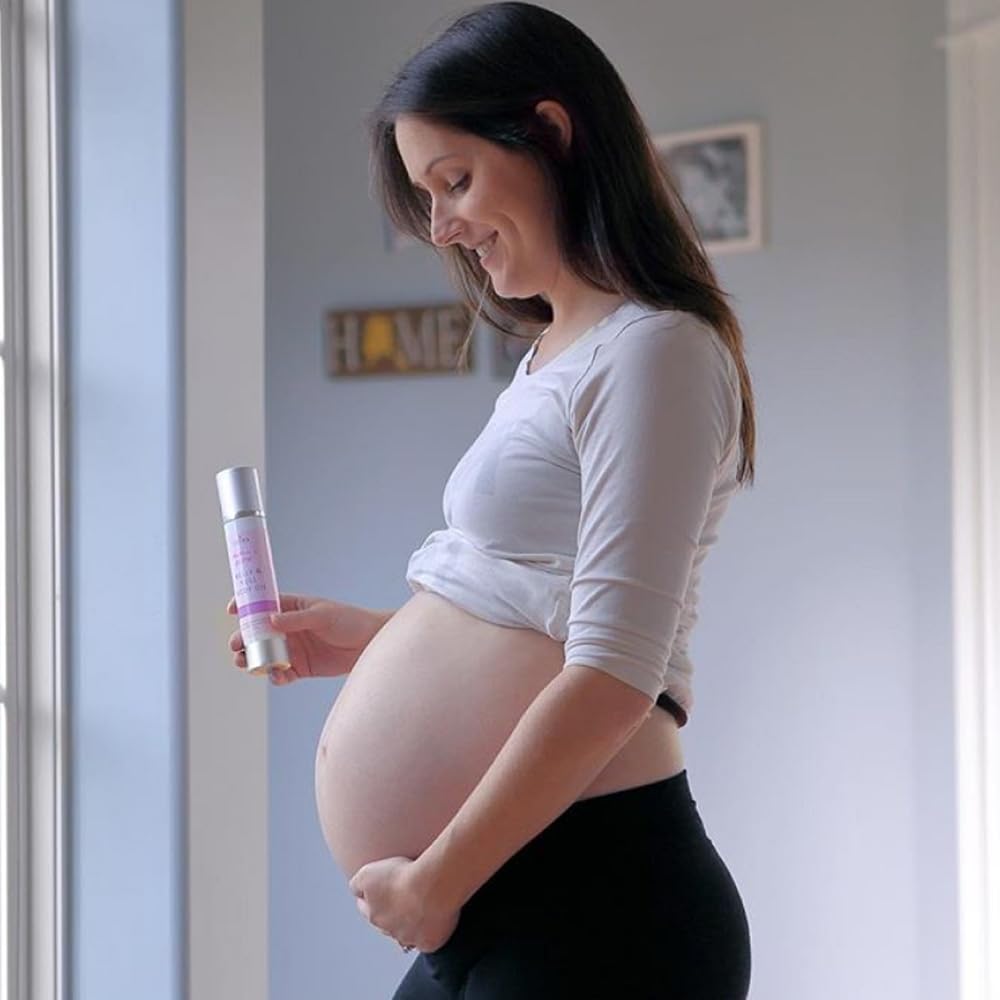 Organic Belly Oil for Stretch Marks, Plant-Based & Pregnancy-Safe Postpartum Skincare, Ultra Soothing Hydrating Nourishing