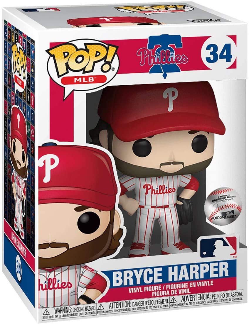 Bryce Harper Philadelphia Phillies White Jersey #34 Pop Sports MLB Action Figure (Bundled with EcoTek Pop Protector to Protect Display Box)
