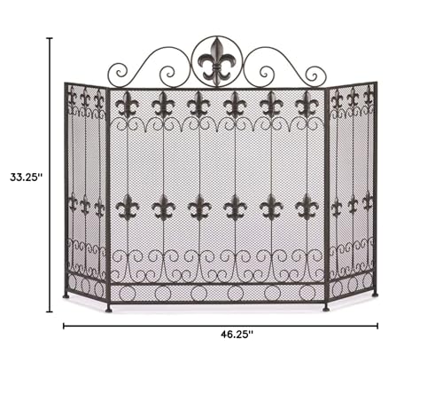 BSD national Supplies Fleur De Lis Fireplace Screen
