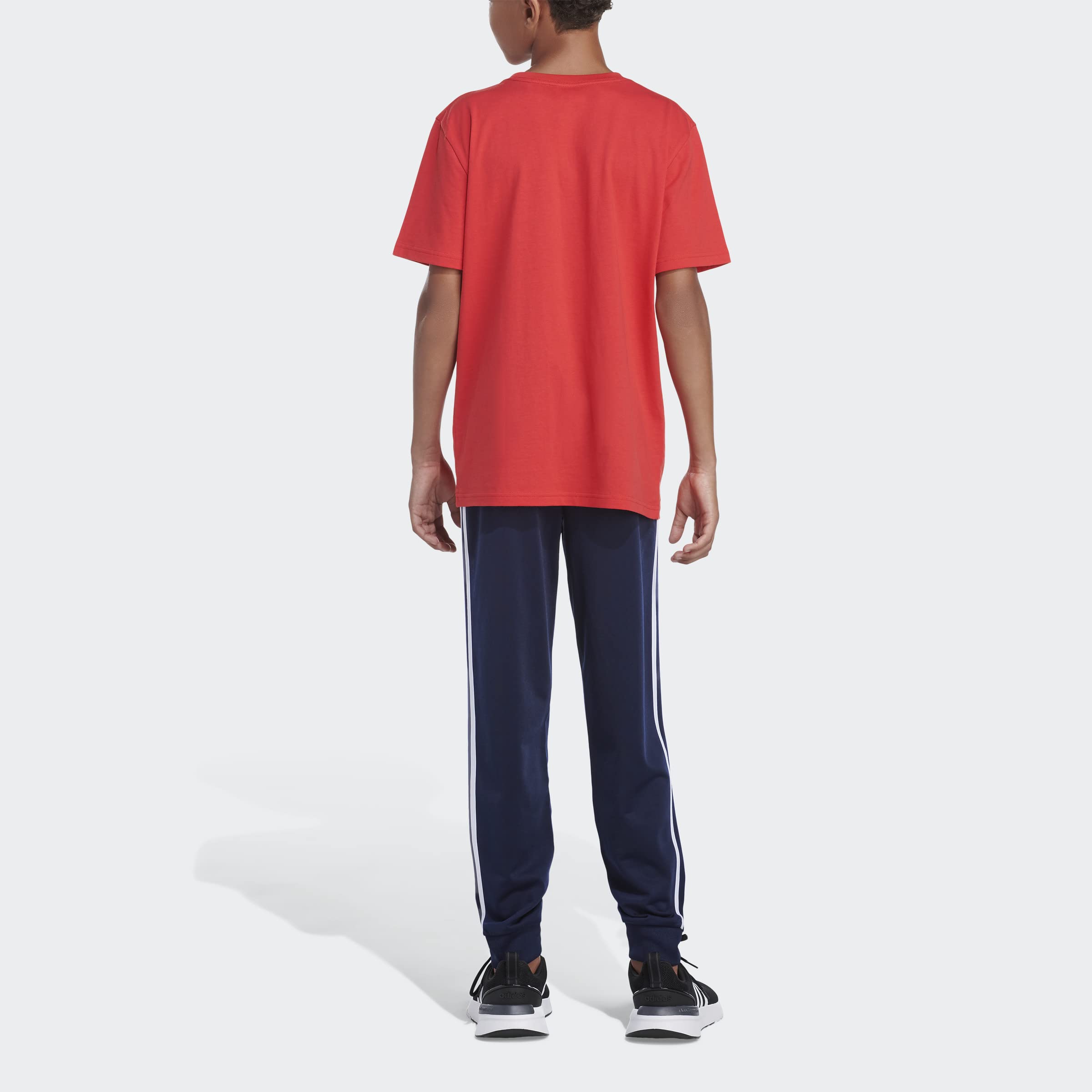 adidas Boys' Big Short Sleeve Americana Tee, Vivid Red, Medium (10/12)