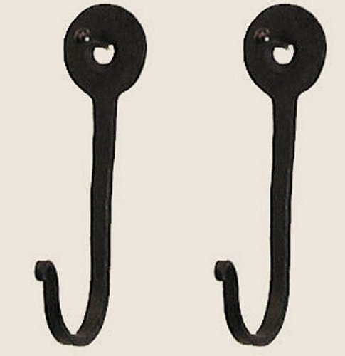 Horse Shoe Nail Hooks Set of 2 - Decorative Wall Hooks - Black Metal