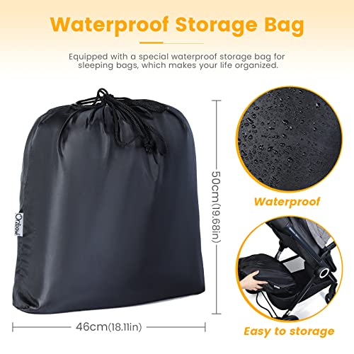 Orzbow Warm Bunting Bag Universal,Stroller Sleeping Bag Cold Weather,Waterproof Toddler Footmuff(Blue,Large)