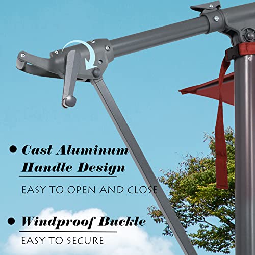 BPS Patio 10FT Off-set Hanging Umbrella Aluminum Cantilever Umbrella,Waterproof UV Protection Outdoor Umbrella with Ventilation for Backyard/Garden