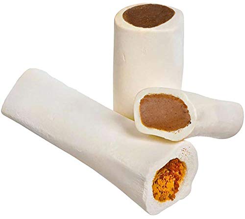 Pawstruck Filled Dog Bones Pet Food (Flavors: Beef, Cheese and Bacon, Peanut Butter,etc) Made in USA Stuffed Bulk 3 to 6" Femur Dog Dental Treat & Chew, (Variety Pack, Large (5-6")), 2.46 Pounds