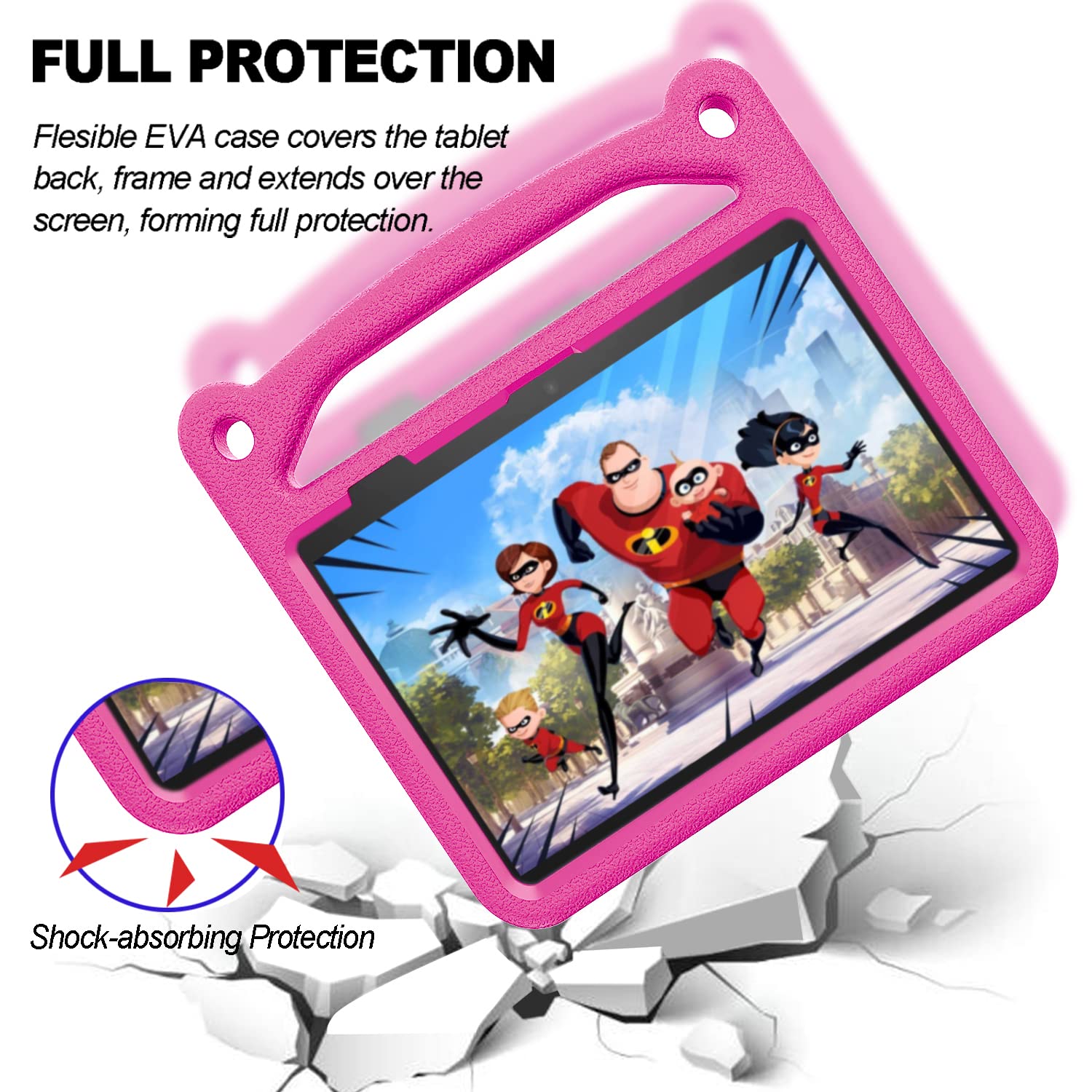 All-New Fire 7 Tablet Case, 7β 12th Generation (2022 Release),Fire 7 Tablet Case for Kids,ANTIKE Shockproof Light Weight Handle Kids Friendly Case for Amazon Kindle fire 7 Tablet,Rose