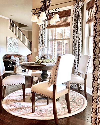 BELLEZE Dining Chairs, Set of 2 Kitchen Dining Room Chairs Upholstered Parson Chairs with High Back & Nailhead Trim, Mid Century Modern Dinner Chairs - Blake (Dark Gray)
