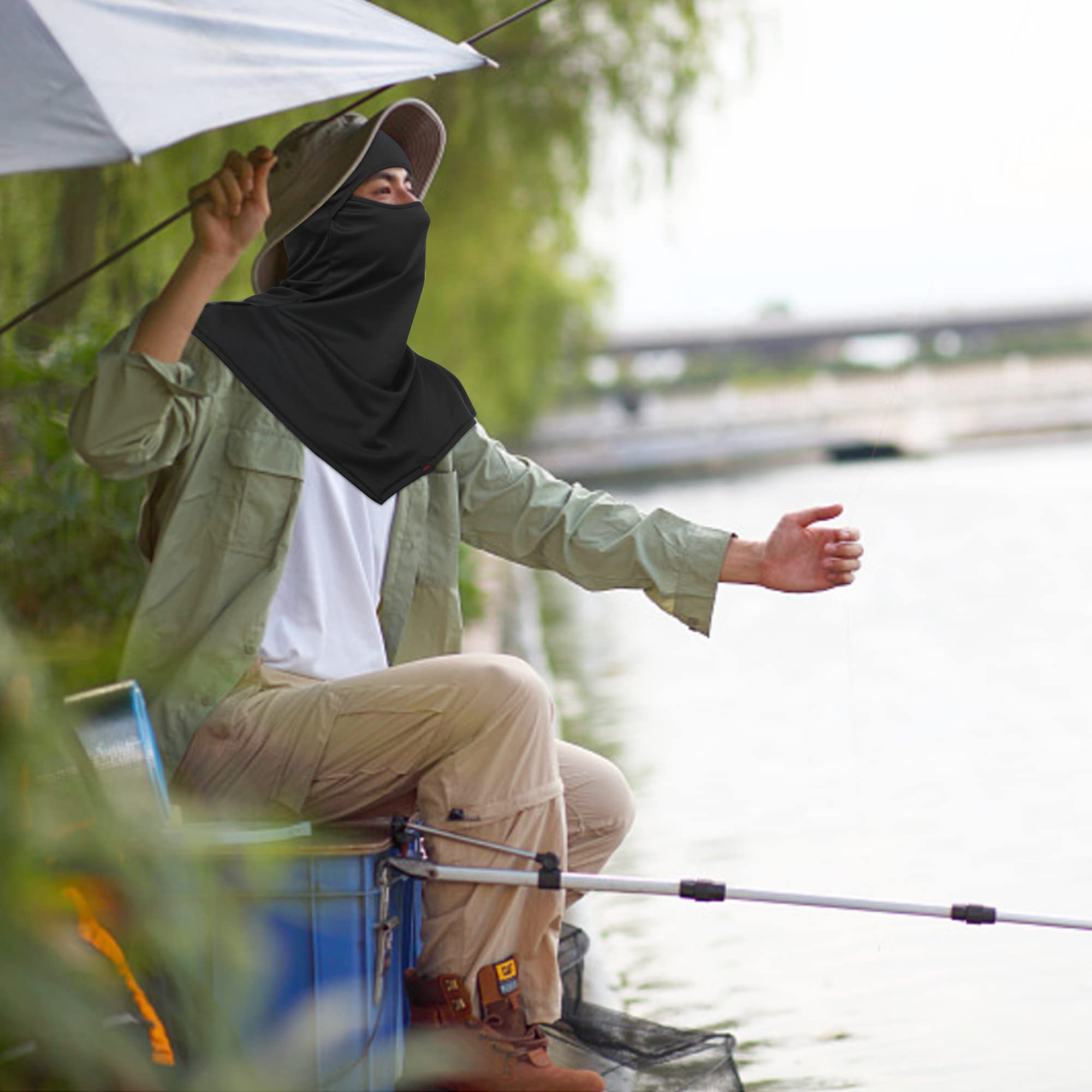 AIWOLU Balaclava Full Face Mask Summer for Sun Protection Breathable Long Neck Covers for Men Women Cycling FishingâŚ