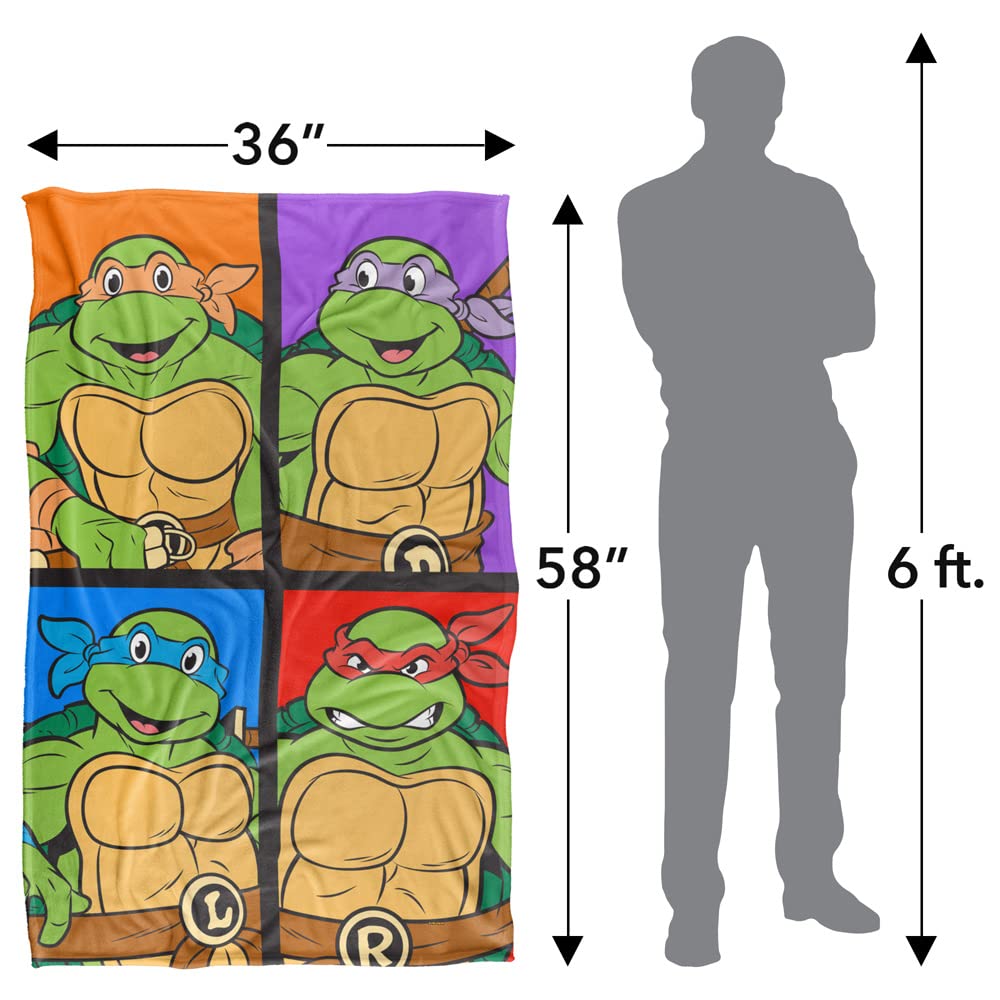 Teenage Mutant Ninja Turtles TMNT Turtle Tiles Silky Touch Super Soft Throw Blanket, 36"x58"