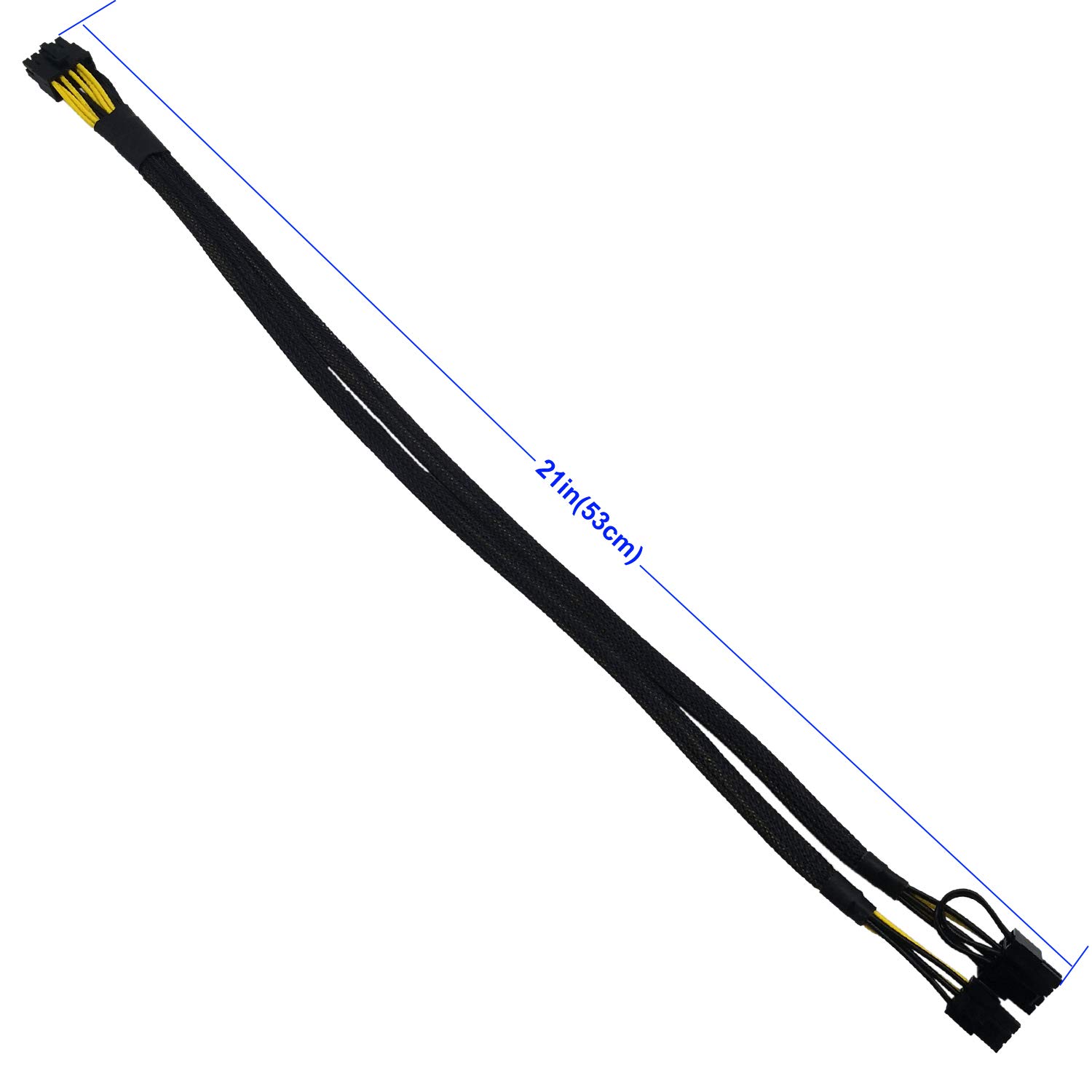 COMeap GPU Power Cable for Dell Precision 5820 7820, 10 Pin to 8 Pin(6+2) 6 Pin PCIe GPU Power Adapter Sleeved 21-inch (53cm)