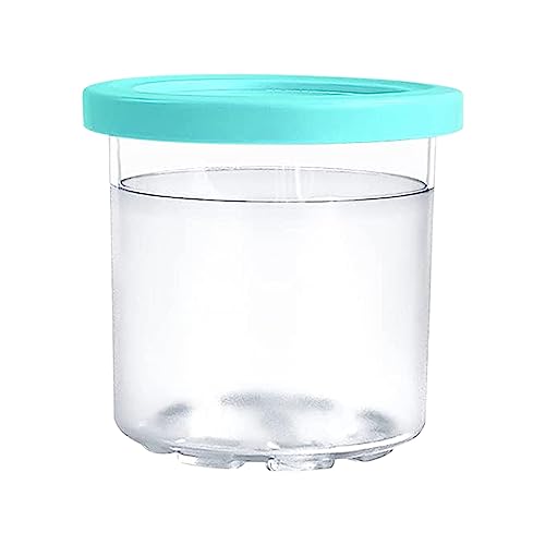CXQ 4 Pack Replacement Ice Cream Pint with Lid,Compatible with Ninja Creami Ice Cream Maker: NC301, NC300, NC299AMZ Series (Pink/Yellow/Blue/Green)