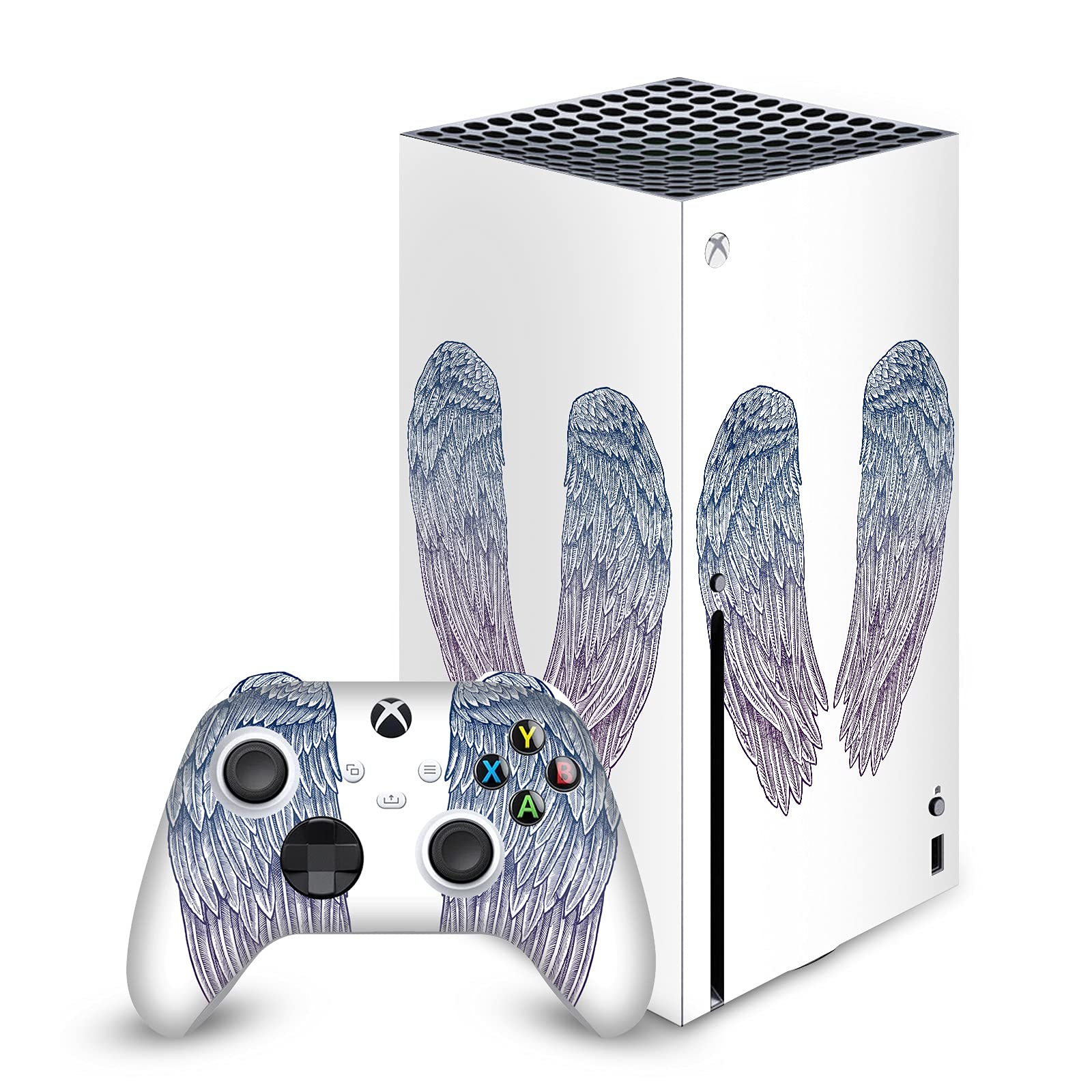Head Case Designs Officially Licensed Rachel Caldwell Angel Wings Art Mix Vinyl Sticker Gaming Skin Decal Cover Compatible With Xbox Series X Console and Controller Bundle