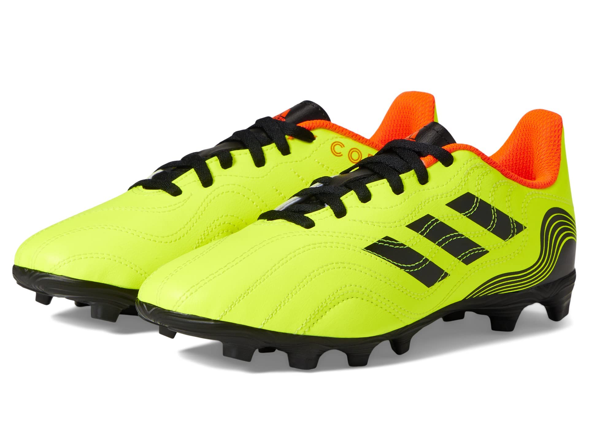 adidas Copa Sense.4 Flexible Ground Soccer Shoe, Team Solar Yellow/Black/Solar Red, 4 US Unisex Big Kid