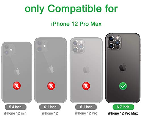 Case for iPhone 12 Pro Max Case 6.7" with 2 Screen Protector, Full Body Rugged Heavy Duty Military Grade Cover, Shockproof Drop-Proof Protection Durable Phone Case (Black)