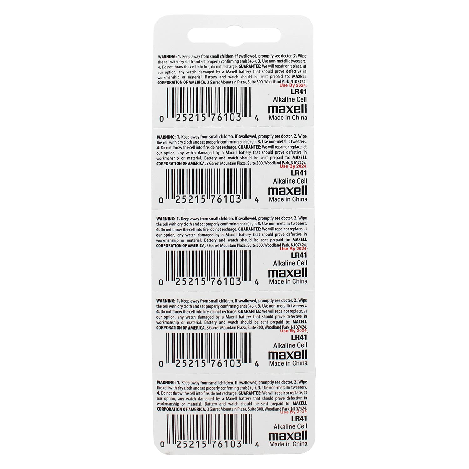 Maxell 1.5v Lr41 Button Cell Batteries (20 Pcs)
