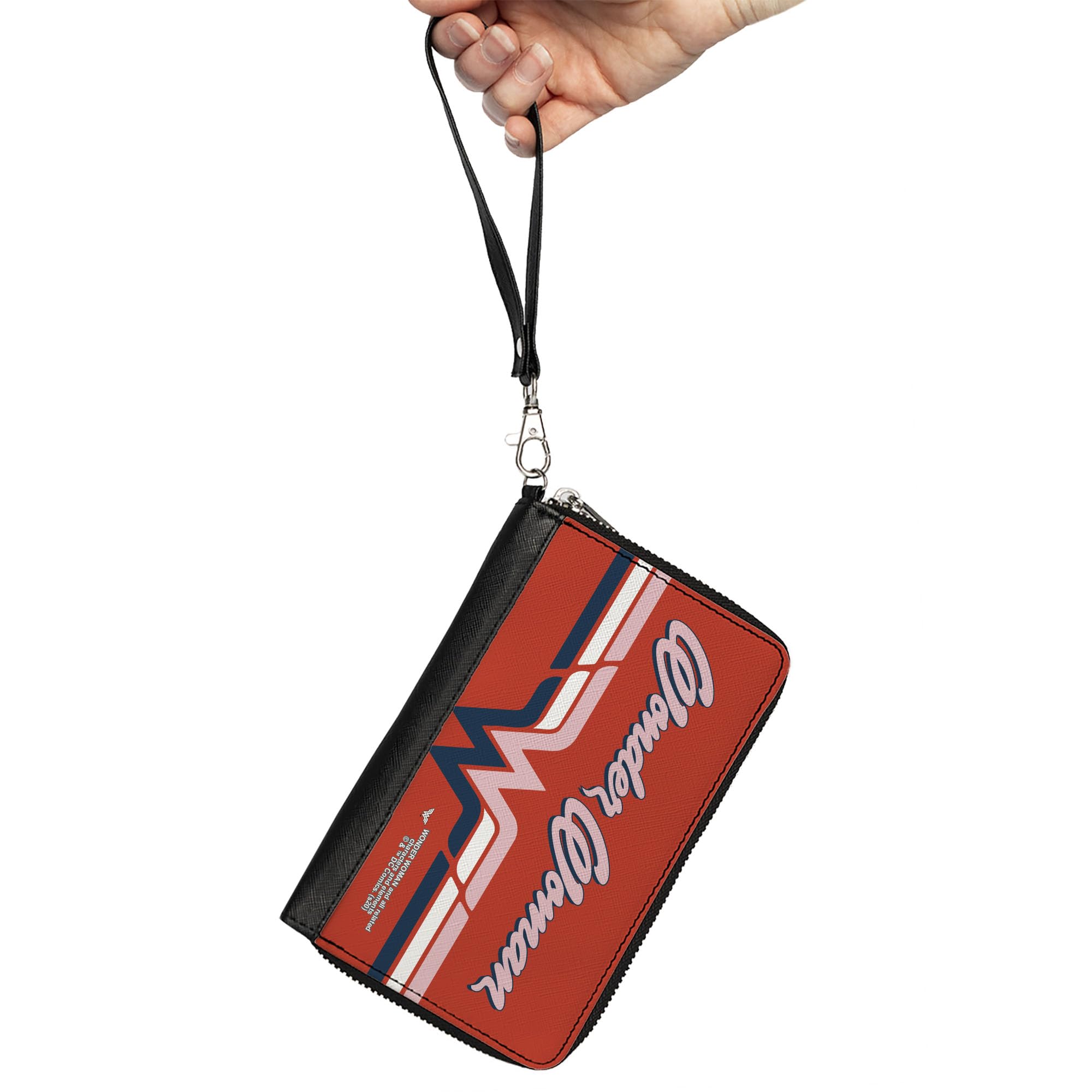 Buckle-Down Women's PU Zip Around Wallet Rectangle-Wonder Woman, 7.5"x4.5"