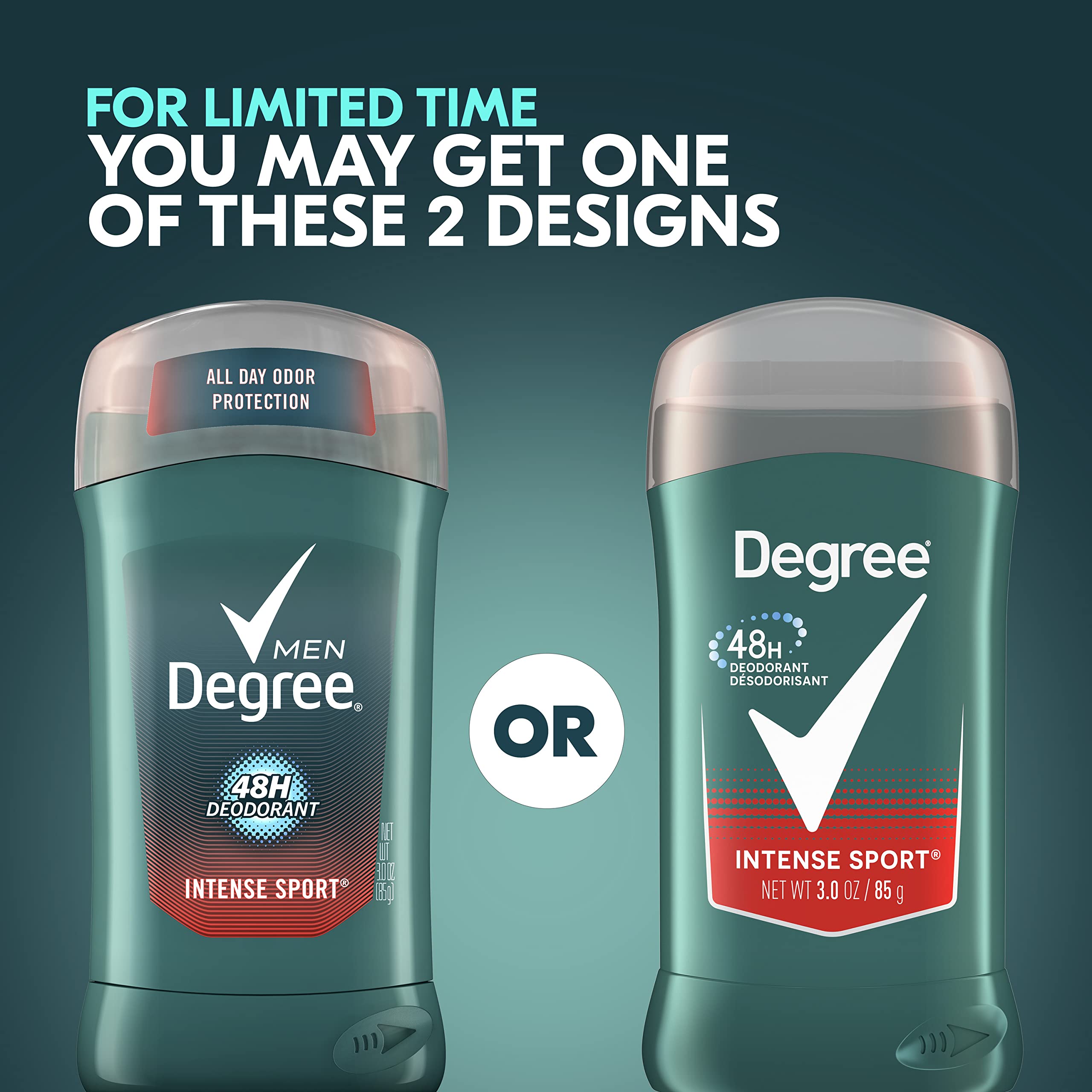 Degree Men Original Aluminum Free Deodorant for Men, 48-Hour Odor Protection, Intense Sport, 3 Ounce (Pack of 6)