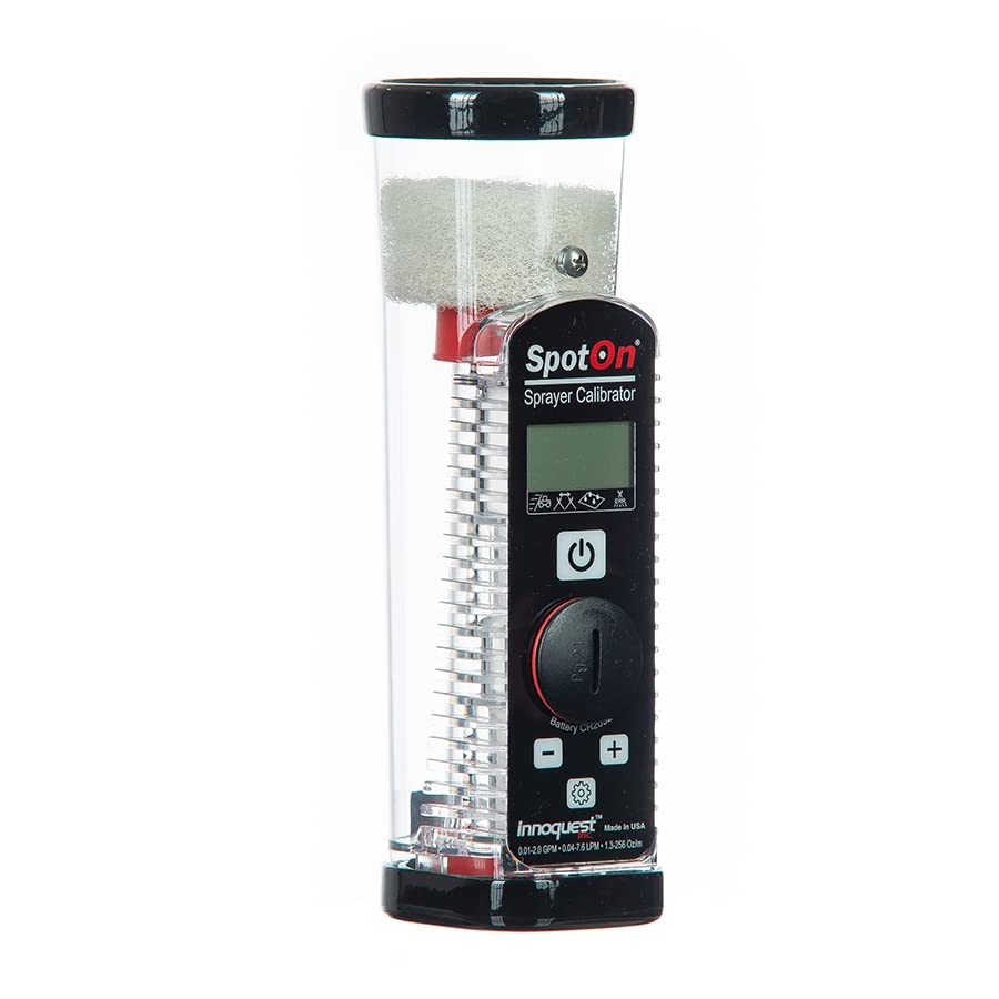 SpotOn SC-2 Sprayer Calibrator - Digital Nozzle Flow Meter for Precise Chemical Application - Pesticide & Fertilizer Rate Calculator - Quickly Check Flow Rate of Sprayer Nozzles