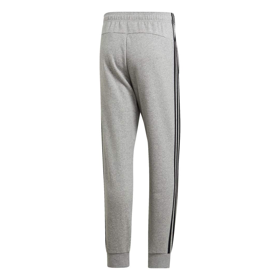 adidas Men's Essentials 3-stripes Tapered Cuffed Pants, Medium Grey Heather/Black
