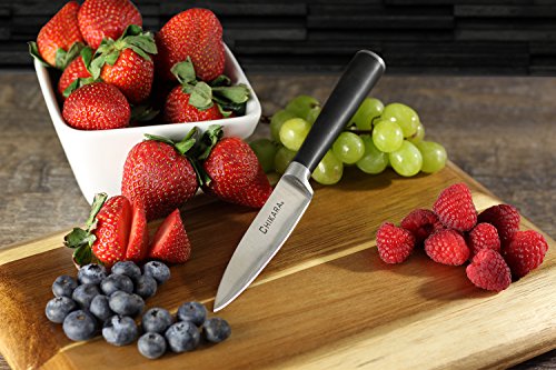 Ginsu Gourmet Chikara Series Forged 420J Japanese Stainless Steel Paring Knife, 07148DS, Black, 3.5 inch