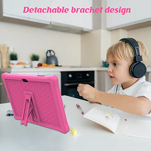 HOTTABLET 10 inch Tablet for Kids 3GB RAM 64GB ROM Kids Tablet, Android 12 Tablet with Case, Toddler Tablet PC WiFi, Parental Control, Dual Camera, Educational Tablets with Silicone Case (Pink)