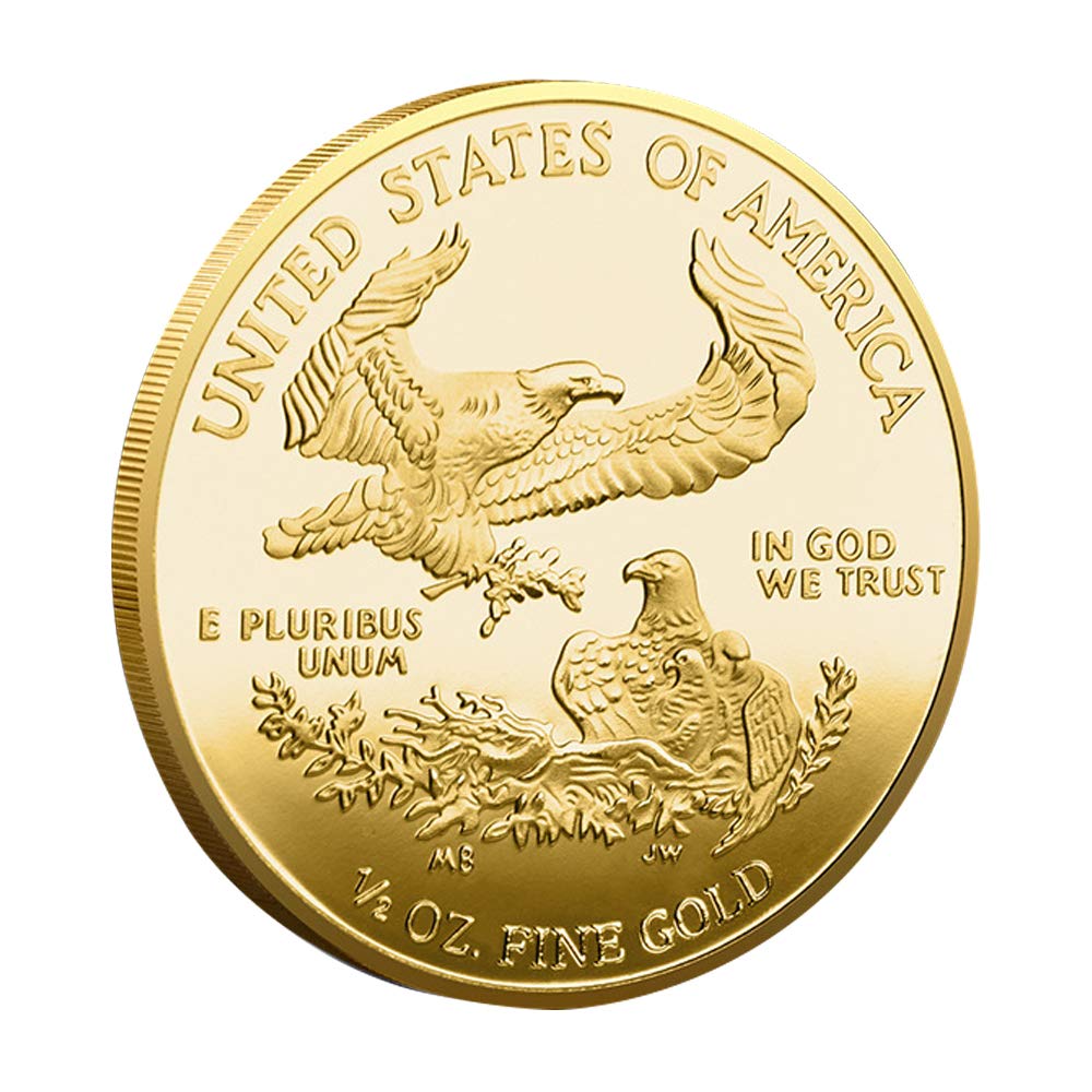bestkai 2Pcs United State of American 2021 Statue of Liberty Eagle Coin Commemorative Coin Collection Gift Gold Silver 1 57inchX1 57inch