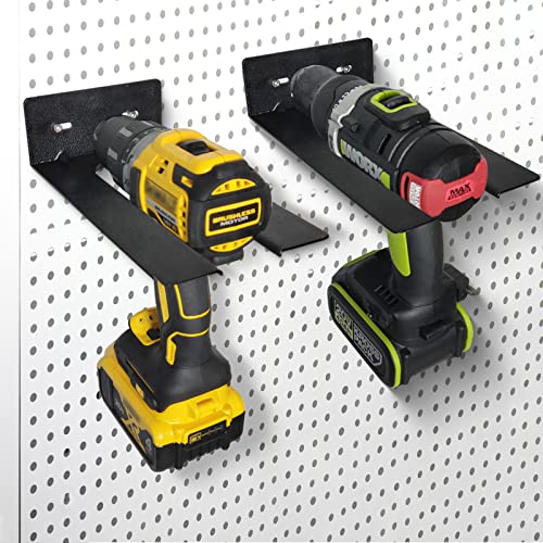 YAMTO 2 Pcs Heavy Duty Metal Steel Power Tool Organizers,Easy Access Electrial Drill Holder Rack Wall Mount,Home Garage Wall Workshop Storage for Cordless/Hand Drill,Make your tool Stay In Place
