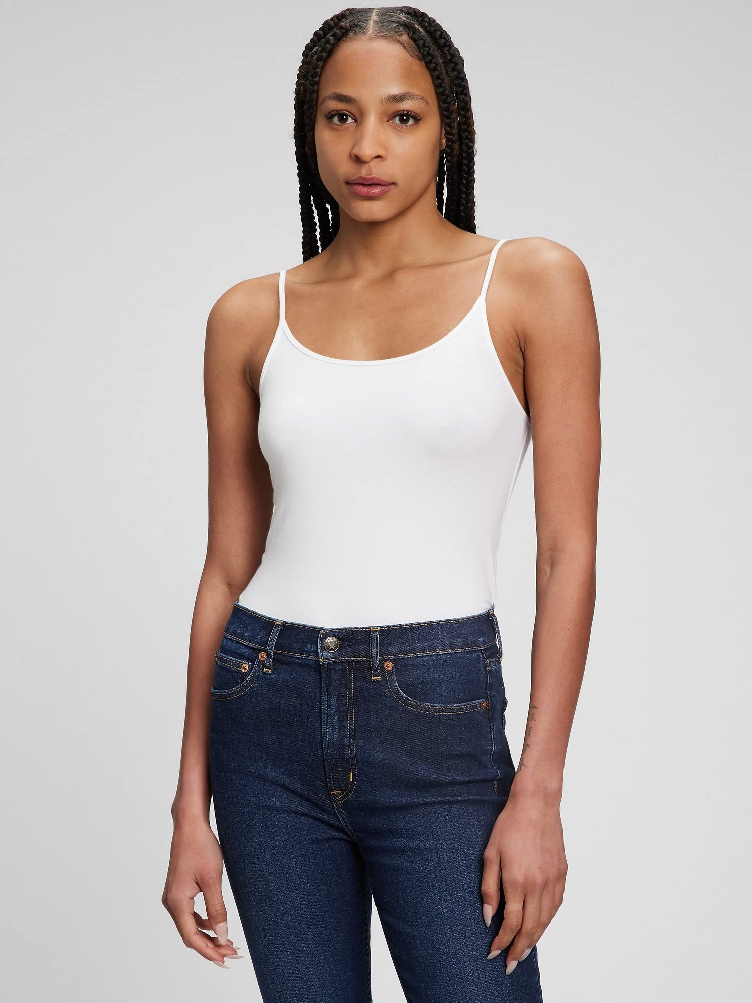 GAP Womens Scoopneck Layering Cami Shirt, Multi, Large US