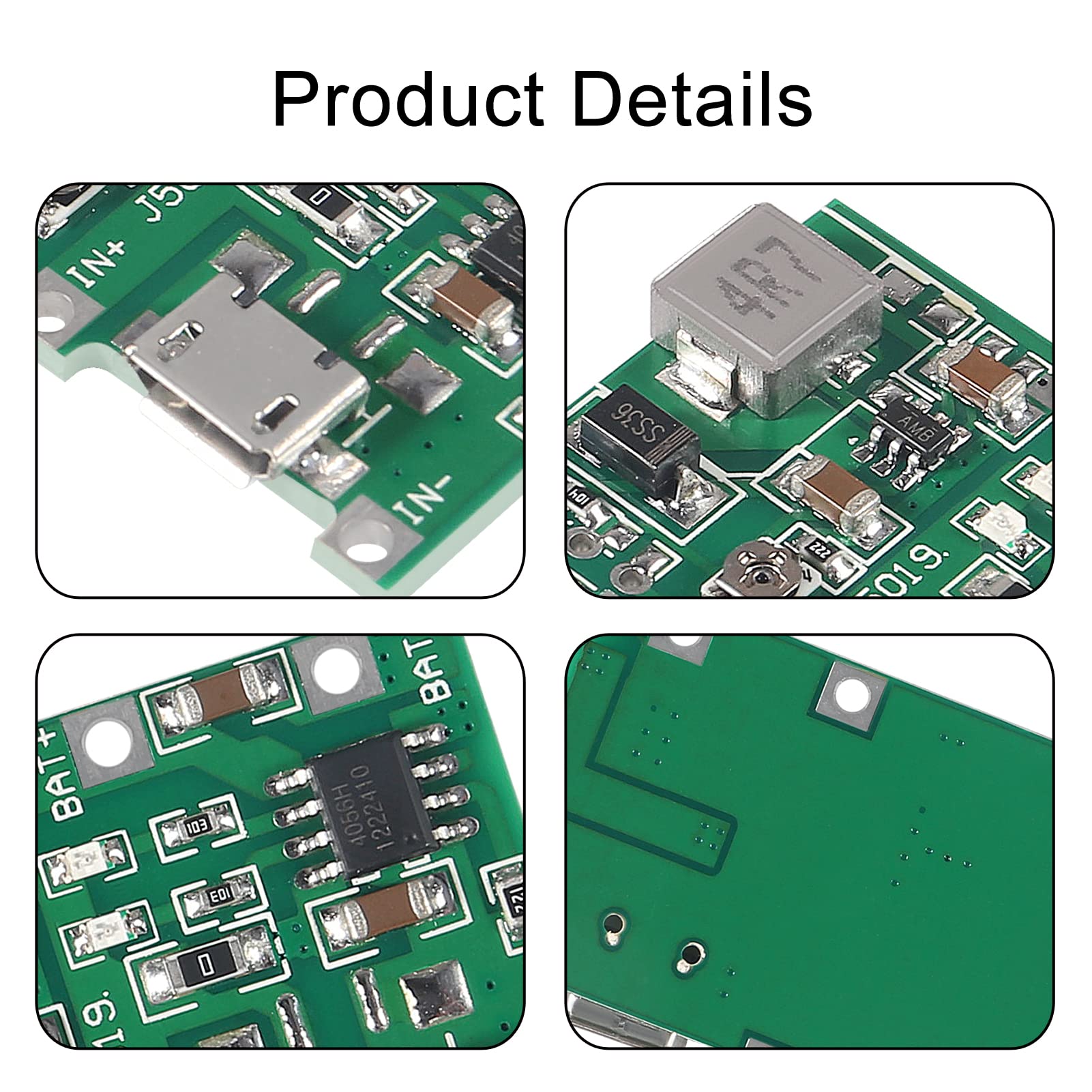 ALMOCN 12pcs 18650 18650 Lithium Li-ion Battery Charger Module 2A USB TP4056 Adjustable Boost Module DC-DC 3.7V to 5V 9V 12V Step Up Boost Module DIY Kit Parts