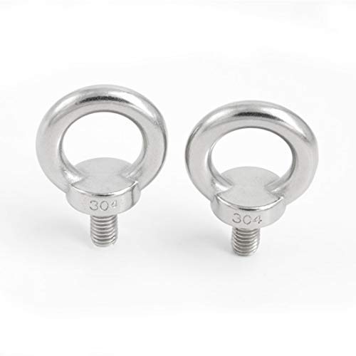 Pack of 2 M16 304 Stainless Steel Ring Shape Shoulder Lifting Rigging Eye Bolt Thread Machinery Shoulder Lifting Forged Eye Bolts