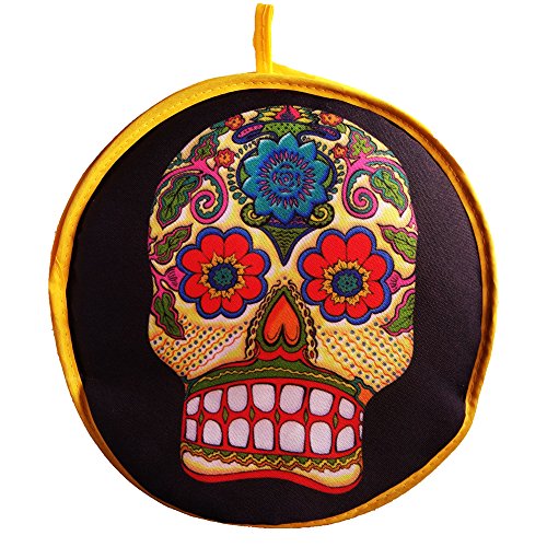 Nattork 10 Inch Tortilla Warmer -Insulated Fabric Pouch - Keeps warm for 1 hour (10", skull x 1pcs)