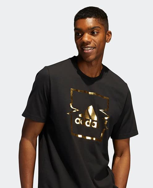 adidas Men's Sportswear FOIL Graphic Tee T-Shirts Black (as1, Alpha, x_l, Regular, Regular)