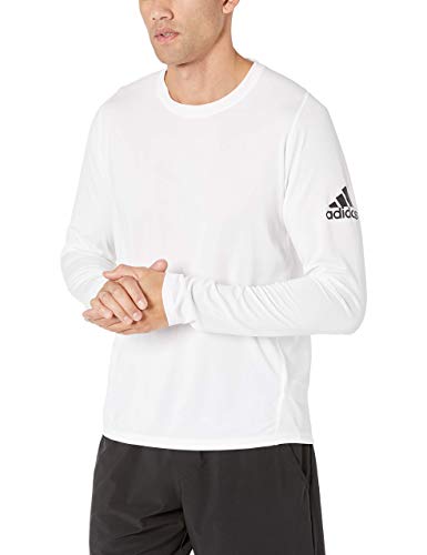 adidas Men's FreeLift Sport Solid Badge of Sport Training Tee, White, Small